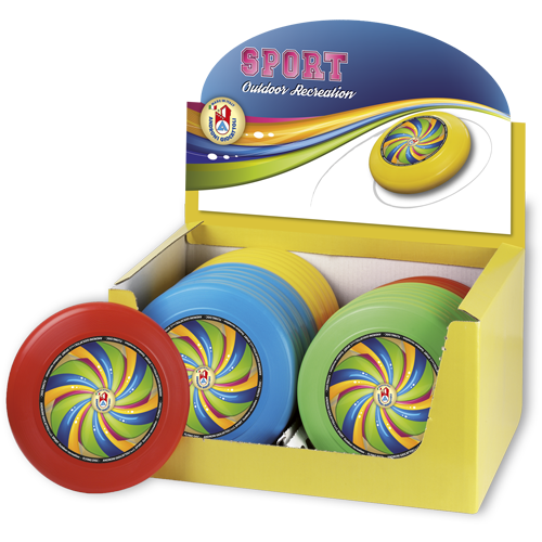 Display with 24 multicolored Super Disk frisbees - Androni Giocattoli
